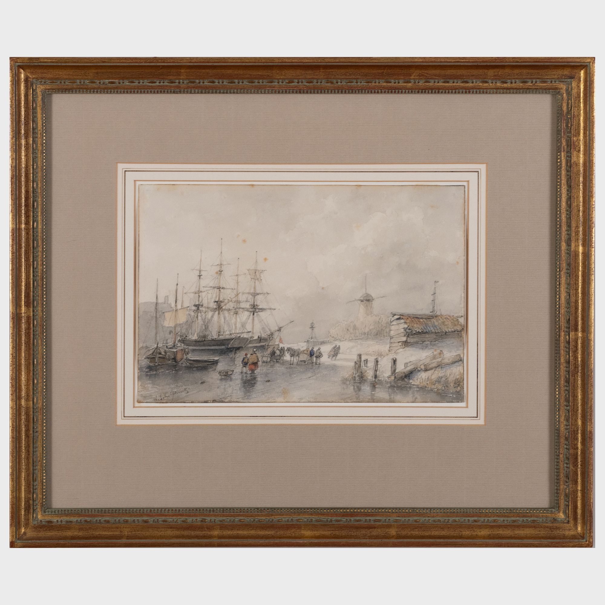 Andreas Schelfhout | A paddle-steamer on open water (1853) | MutualArt