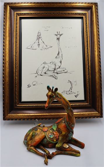 Nano Lopez | TINA Giraffe together with the artists serigraph | MutualArt