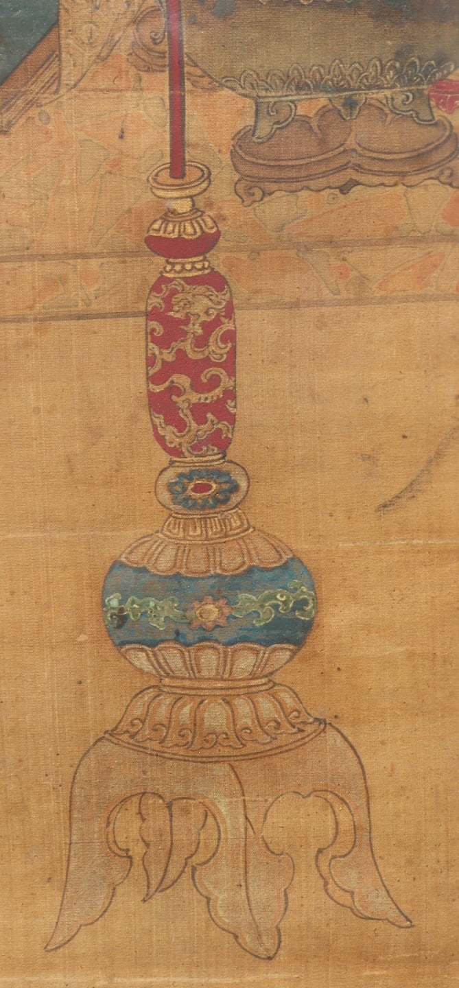 Tang Yin | Signed Chinese Watercolor Painting of a Girl Bid Place ...