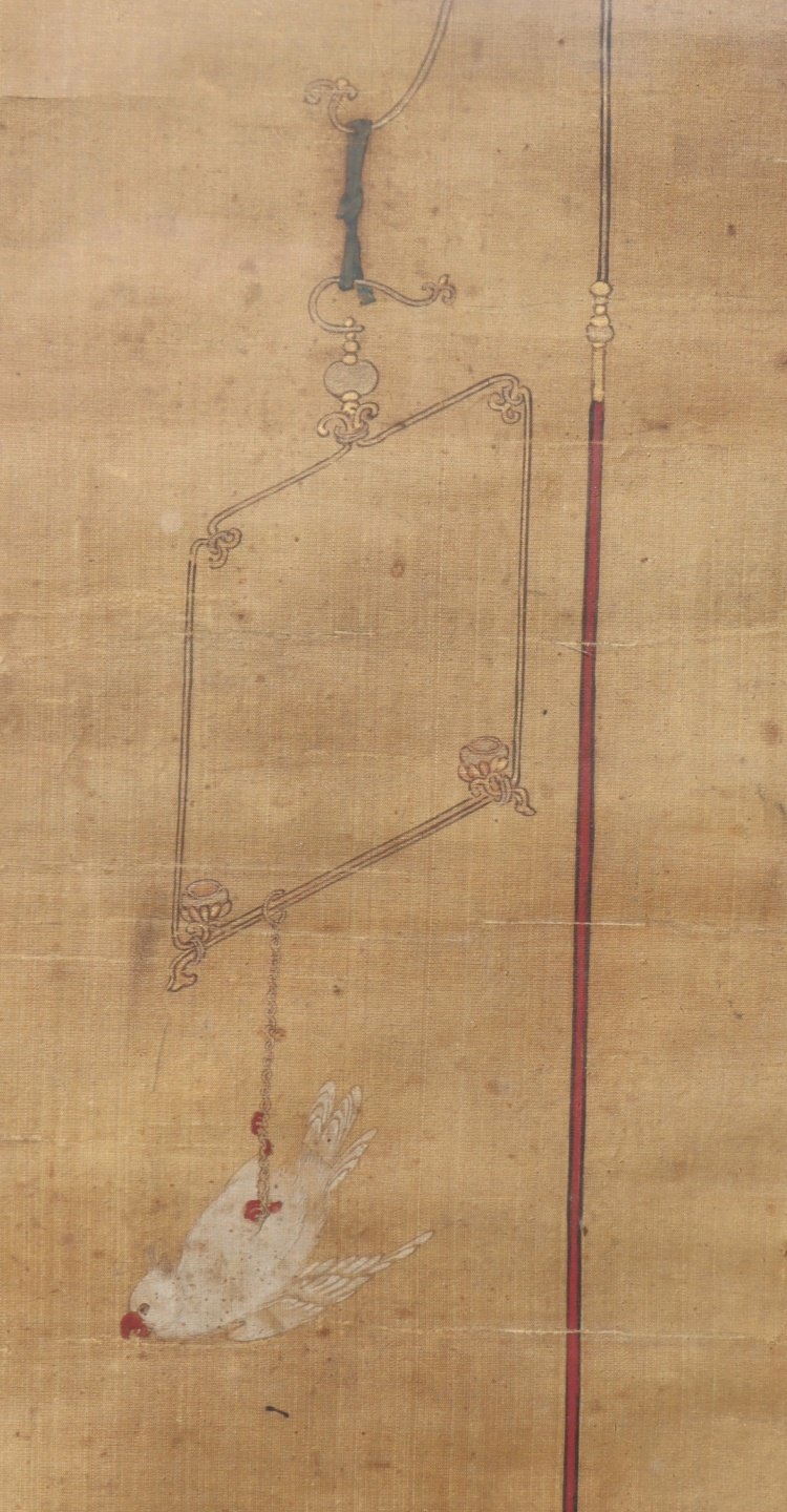 Tang Yin | Signed Chinese Watercolor Painting of a Girl Bid Place ...