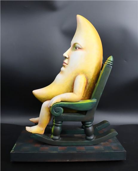 Sergio Bustamante | Surrealist moon on a rocking chair | MutualArt