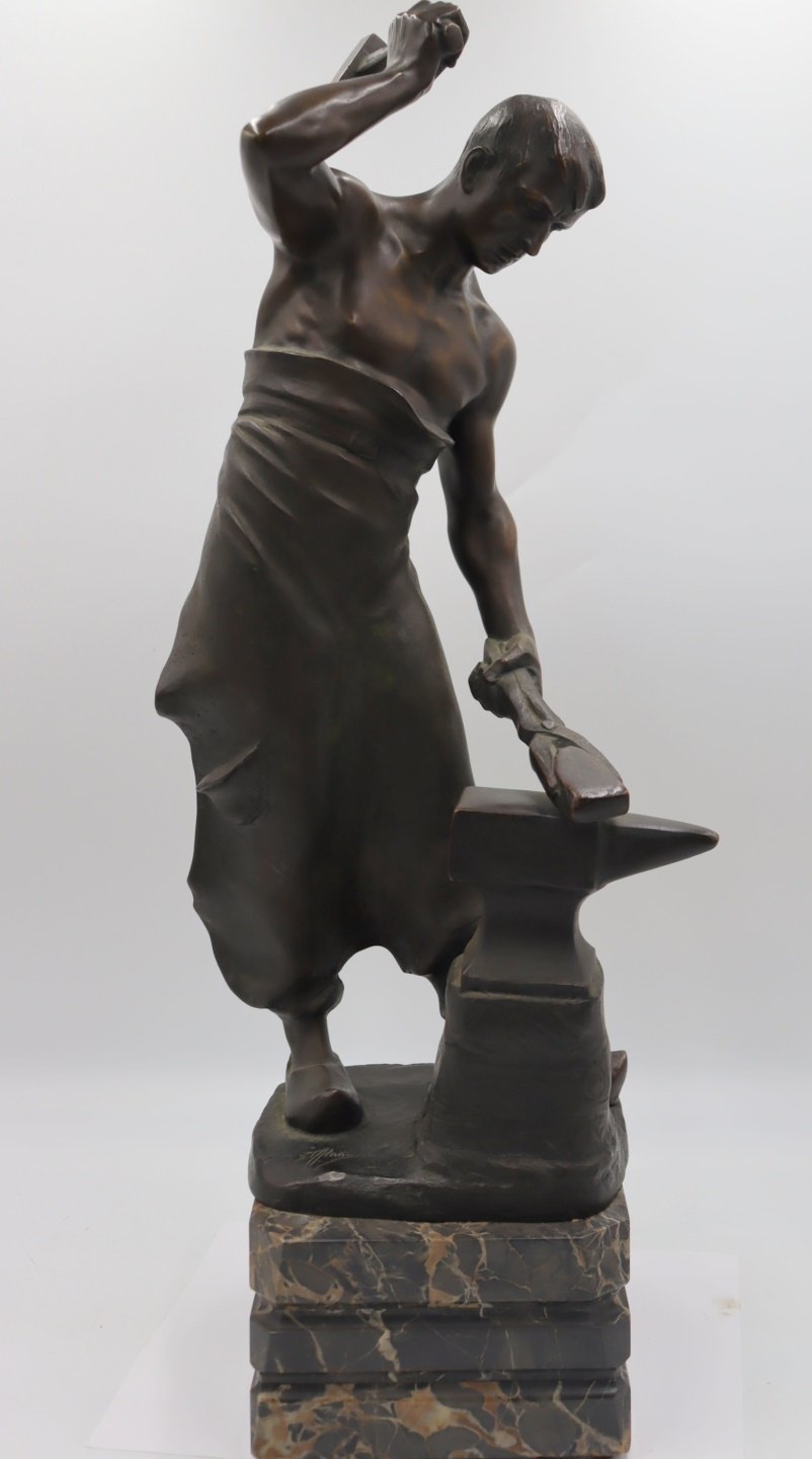 Hans Rieder | 2 well executed industrial style bronzes in nice original ...