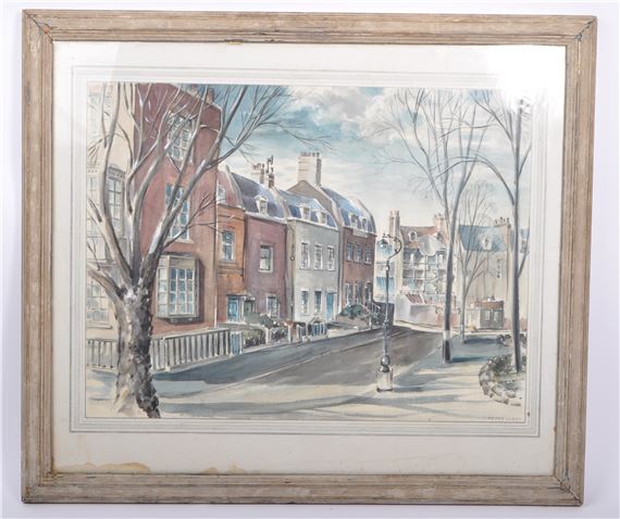 Peter Lowry | VINTAGE 1970'S POND SQUARE HIGHGATE WATERCOLOUR PETER ...