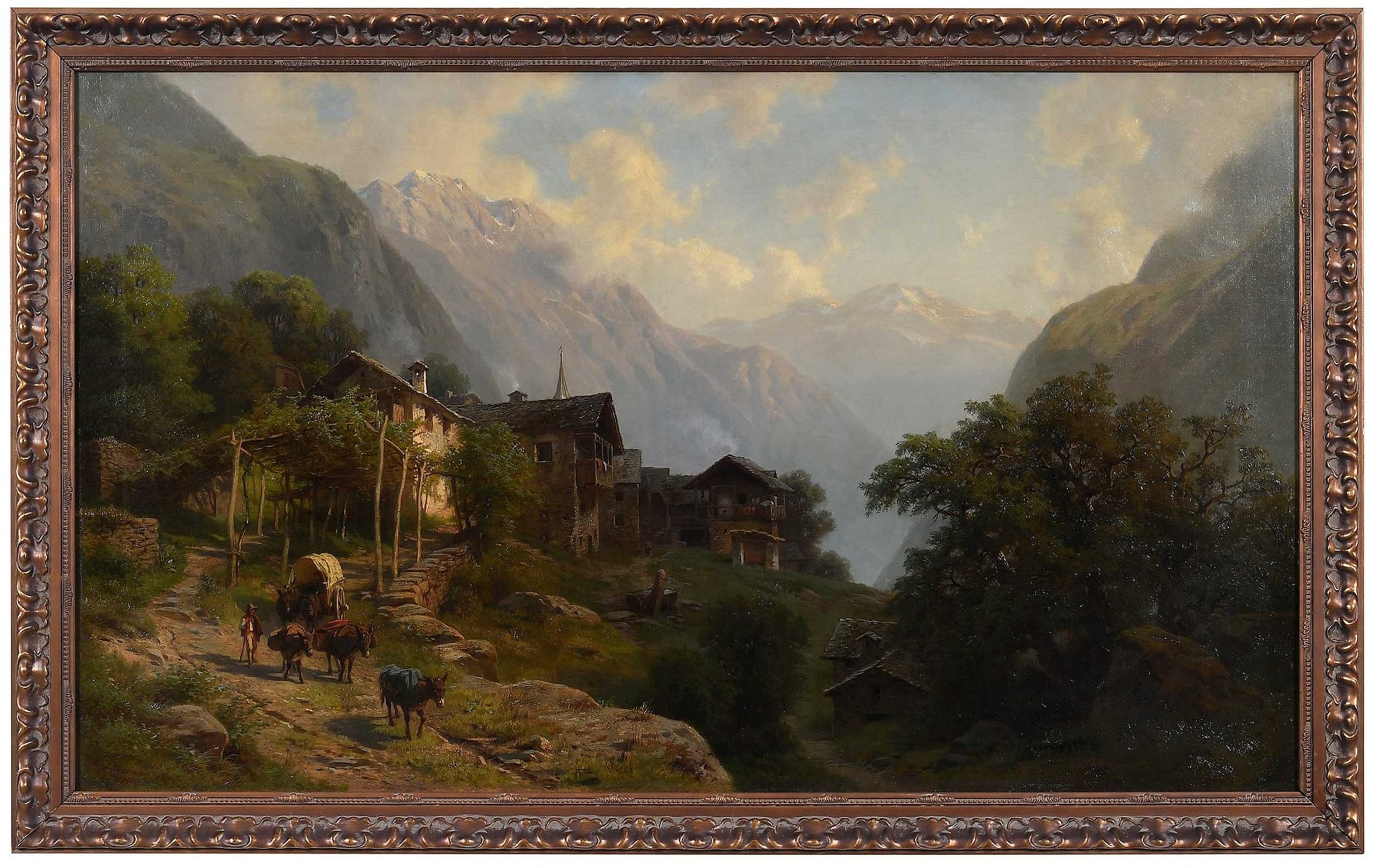 Paul Weber | Alpine Village with Traveler | MutualArt