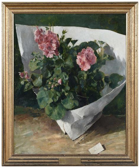 Emil Carlsen | Still Life with Geraniums | MutualArt
