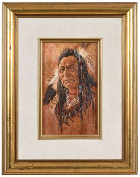 Larry Fanning | Portrait of Native American (2001) | MutualArt
