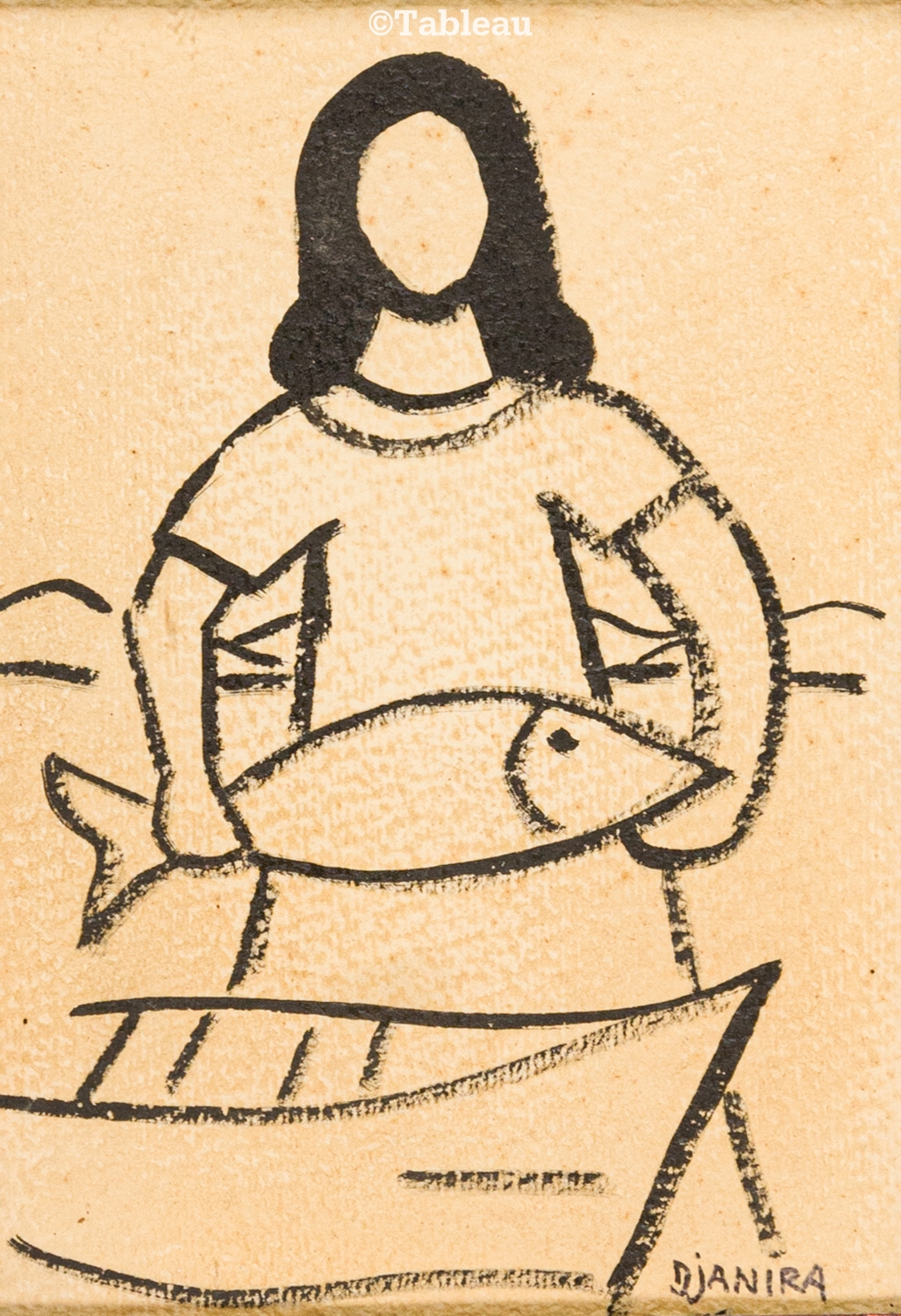 Djanira da Mota e Silva | Menina com peixe | MutualArt