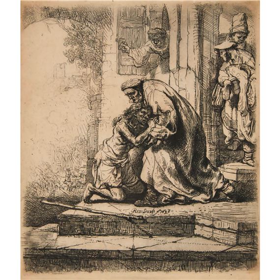 Rembrandt van Rijn | Peter and John at the Gate of the Temple (Bartsch ...
