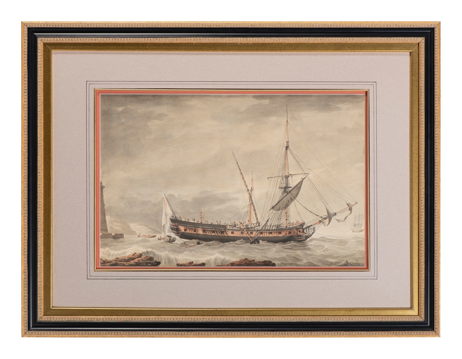 Antoine Roux | French Frigate in Distress (1791) | MutualArt