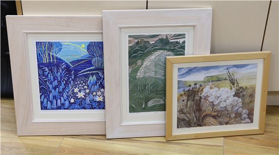 Annie Soudain | three signed colour prints including Cherry Trees ...