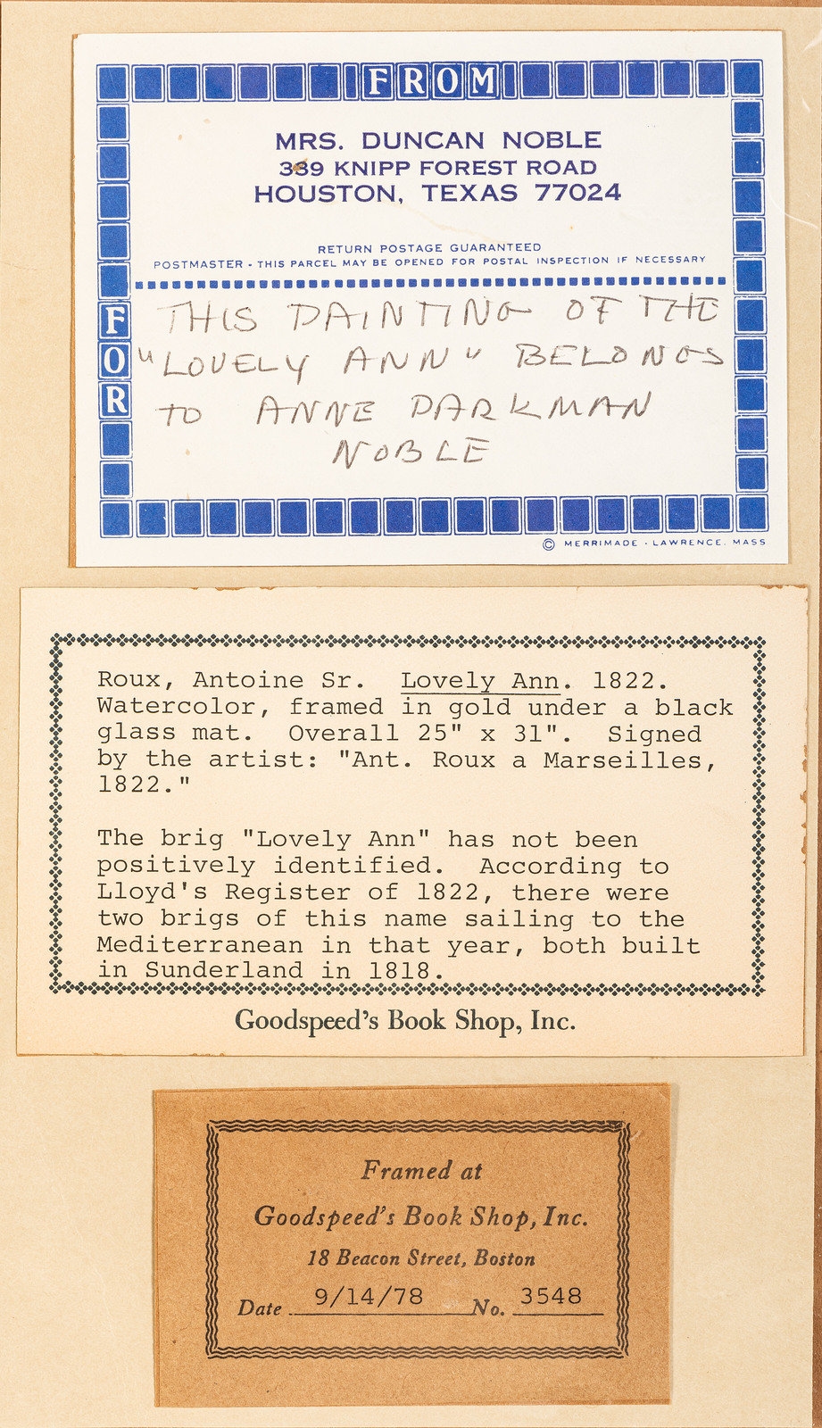 Antoine Roux | Lovely Ann (1822) | MutualArt