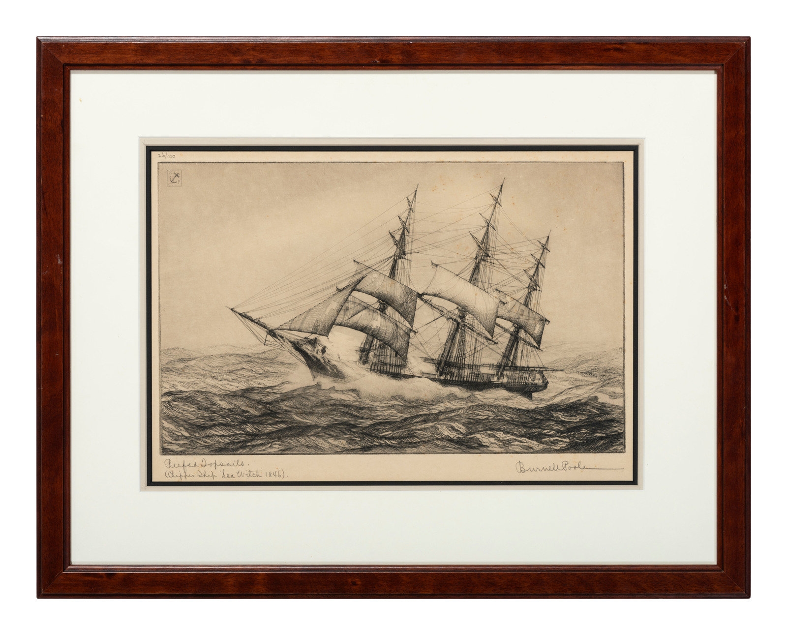 Burnell Poole | Reefed Topsails, Clipper Ship 'Sea Witch', 1846 | MutualArt