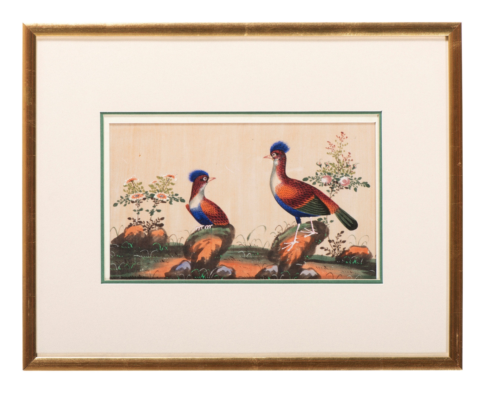 Chinese Export School | Seven Chinese Export Pith Paintings of Perched ...