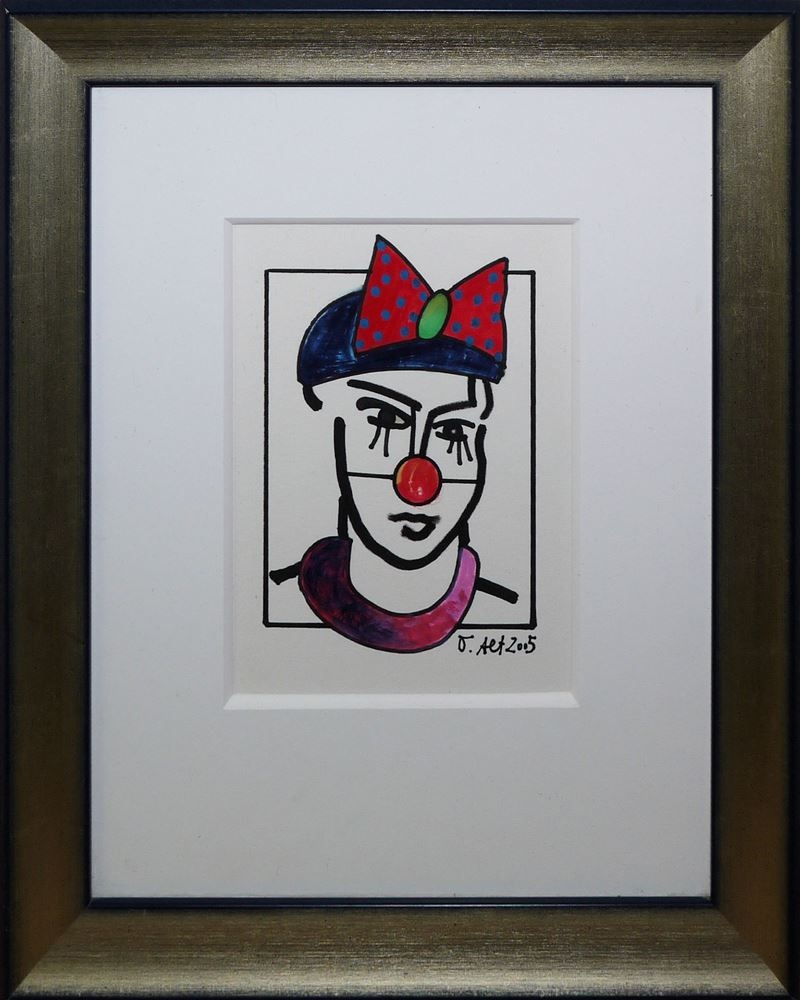Otmar Alt | Clown, Clown mit roter Schleifer und Nase (2005) | MutualArt