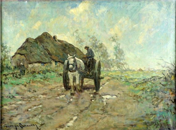 George Claessen | Drents landschap met boerenkar | MutualArt