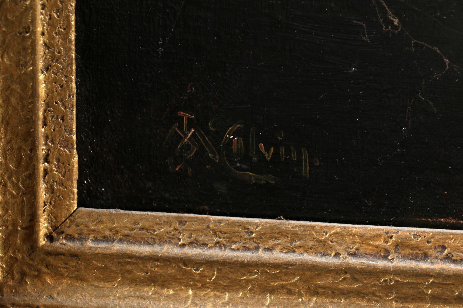 J.M. Colvin | Dromende dame met naaiwerkje bij venster | MutualArt