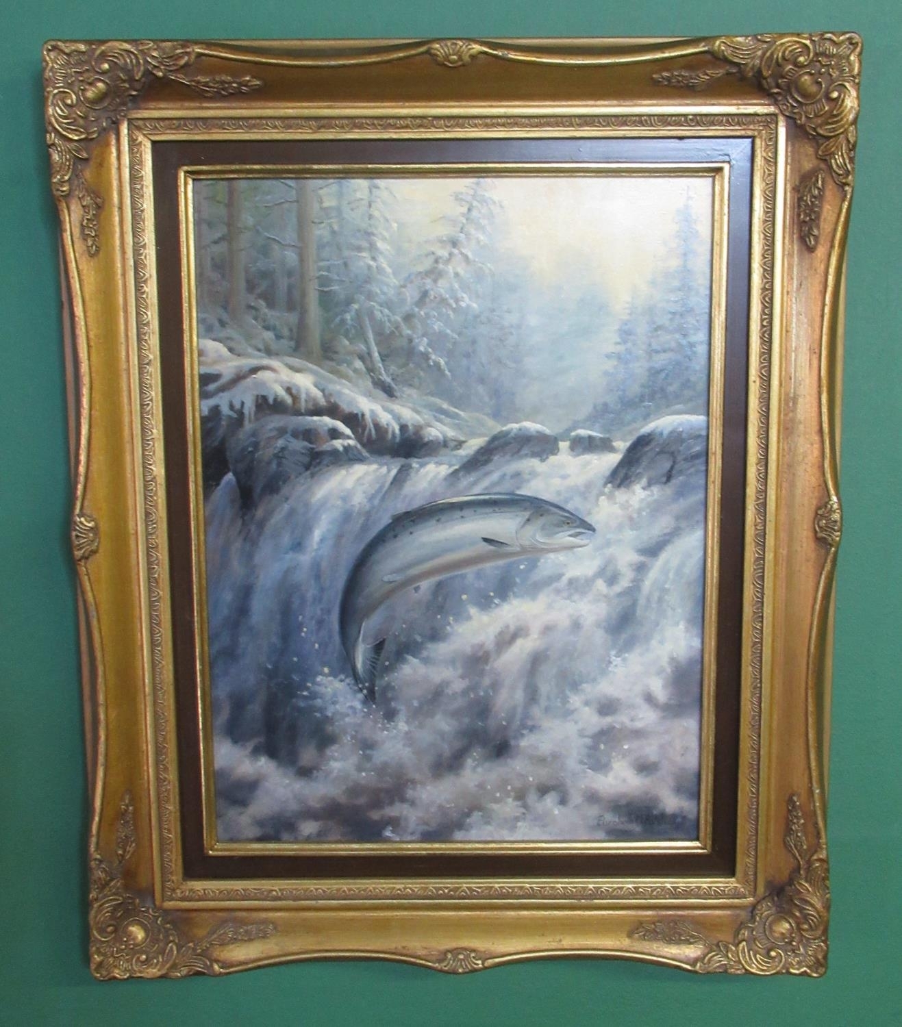 Elizabeth Halstead | ; Leaping Salmon, | MutualArt