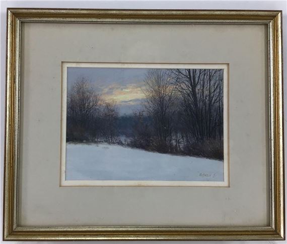 Albert Bross | Snow swept landscape | MutualArt