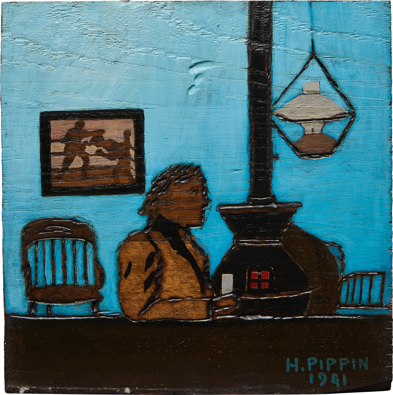 Horace Pippin | Man Seated Near Stove (1941) | MutualArt