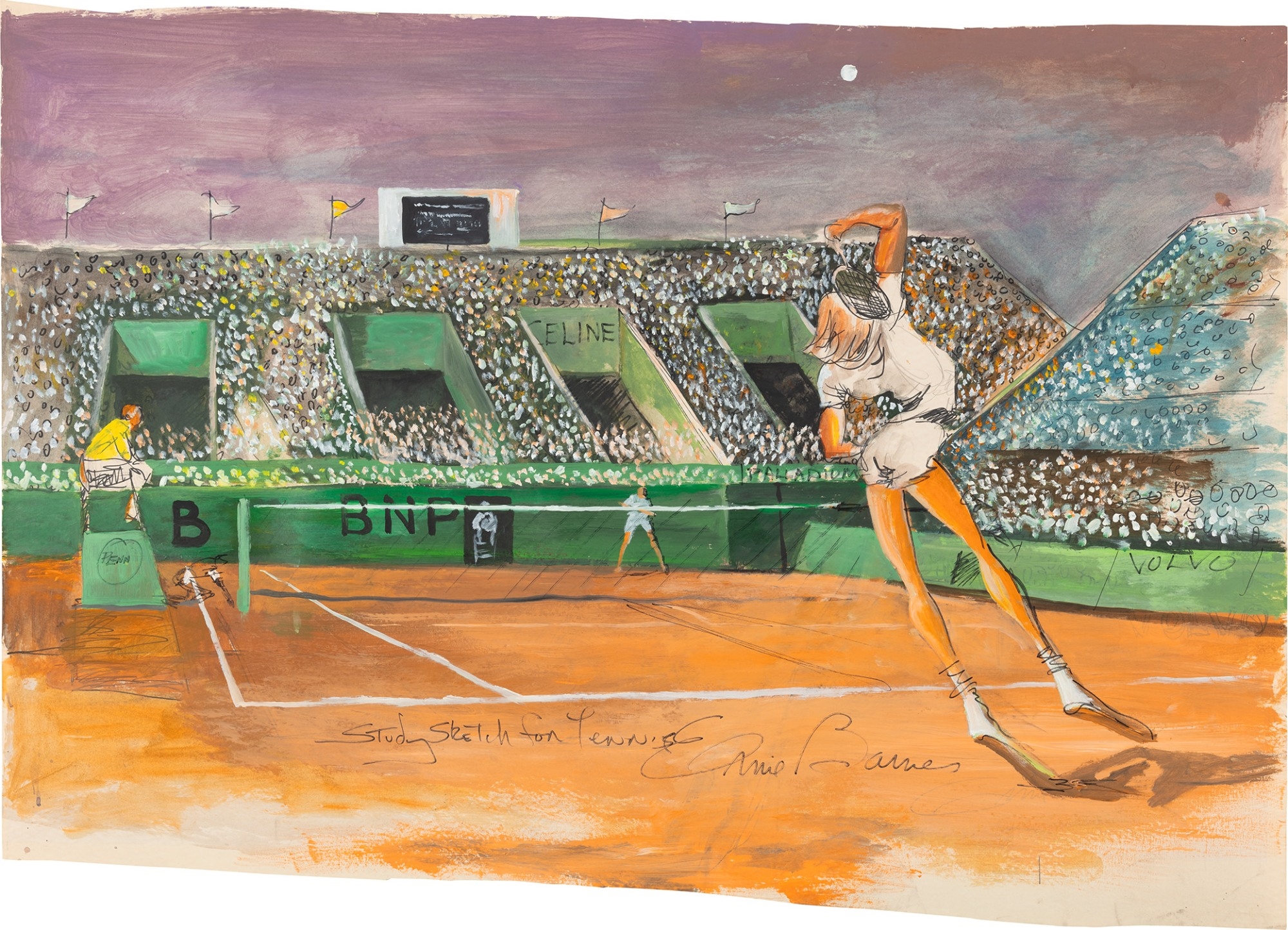 Ernie Barnes | Study Sketch for Tennis (Circa 1970s) | MutualArt