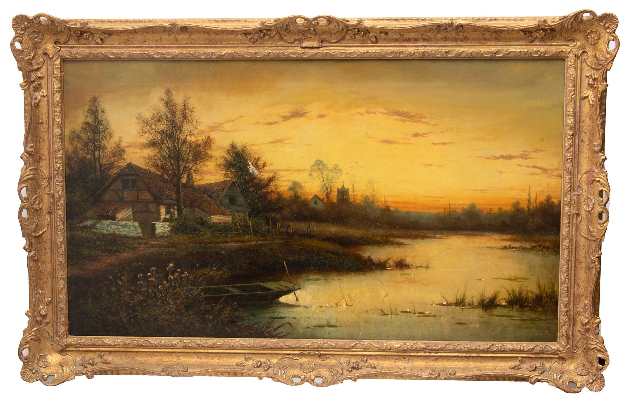 Henry Cole | Henley Cole Oil on Canvas, Ca. 1899, Golden Sunrise, H 24 ...