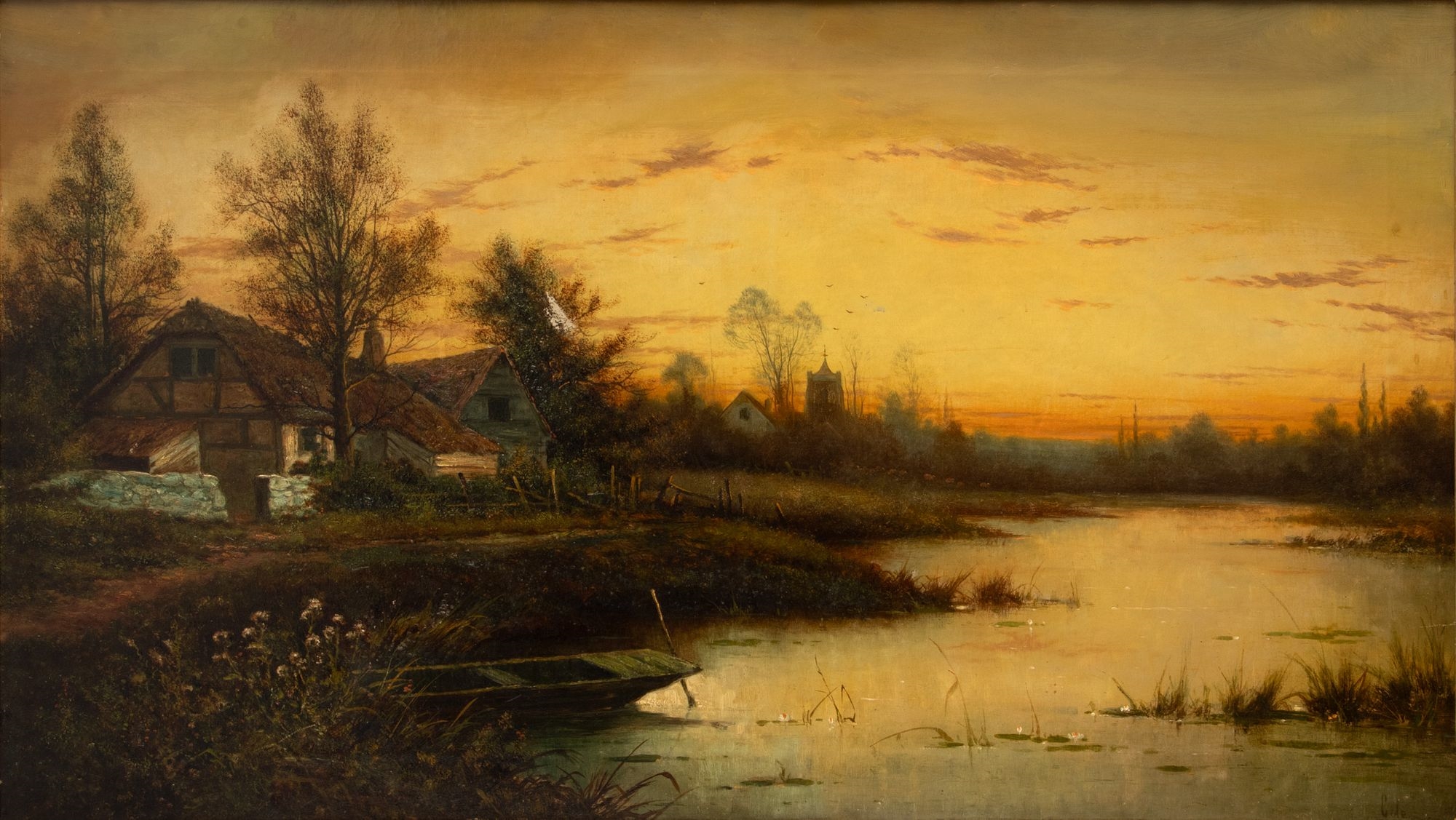 Henry Cole | Henley Cole Oil on Canvas, Ca. 1899, Golden Sunrise, H 24 ...