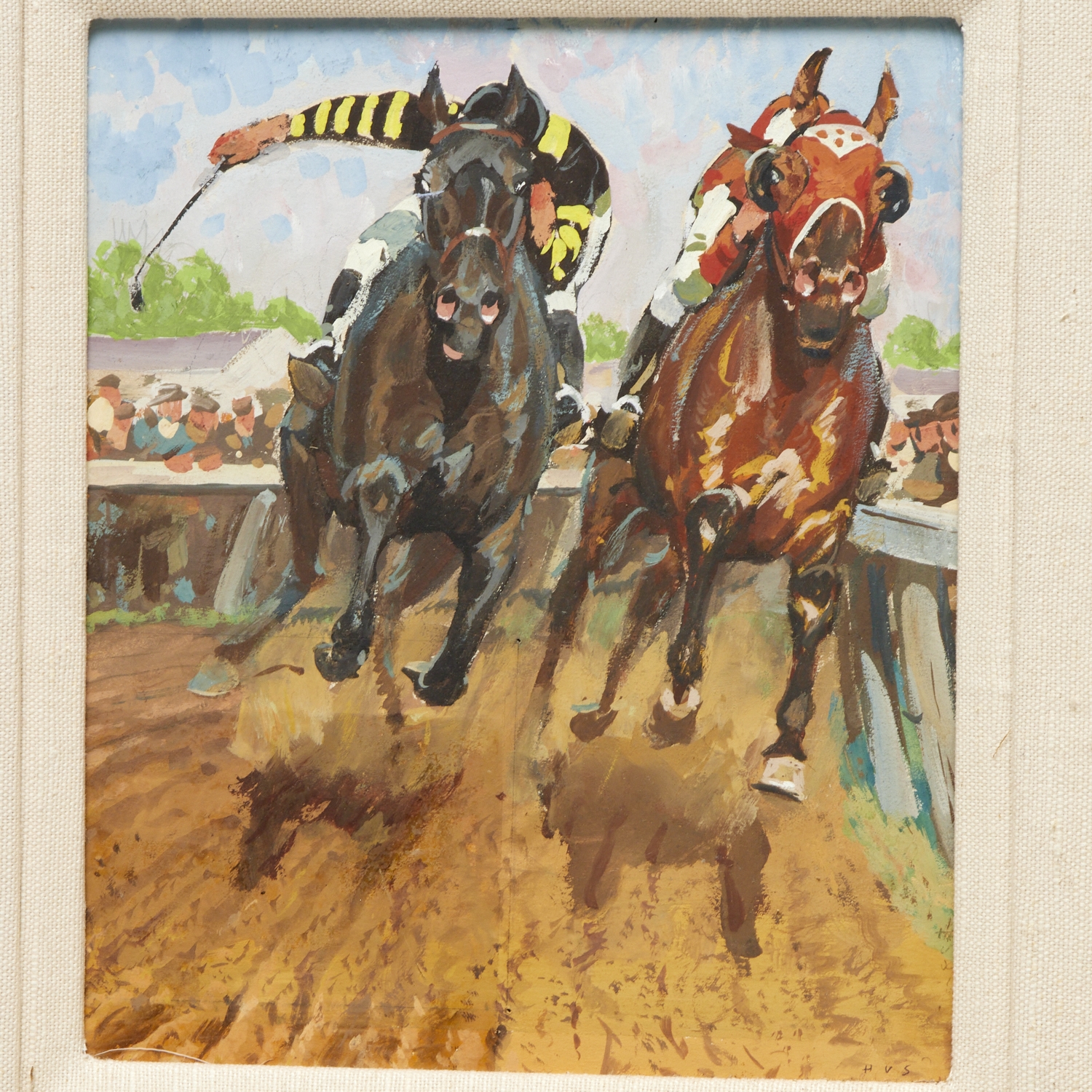 Harold von Schmidt | Horse racing: neck and neck | MutualArt