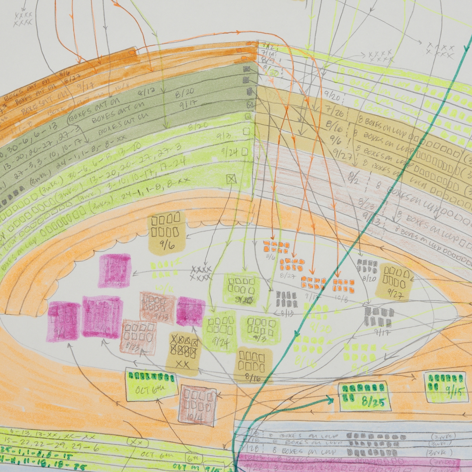 Phoebe Washburn | drawings of layout for art installation at the ...