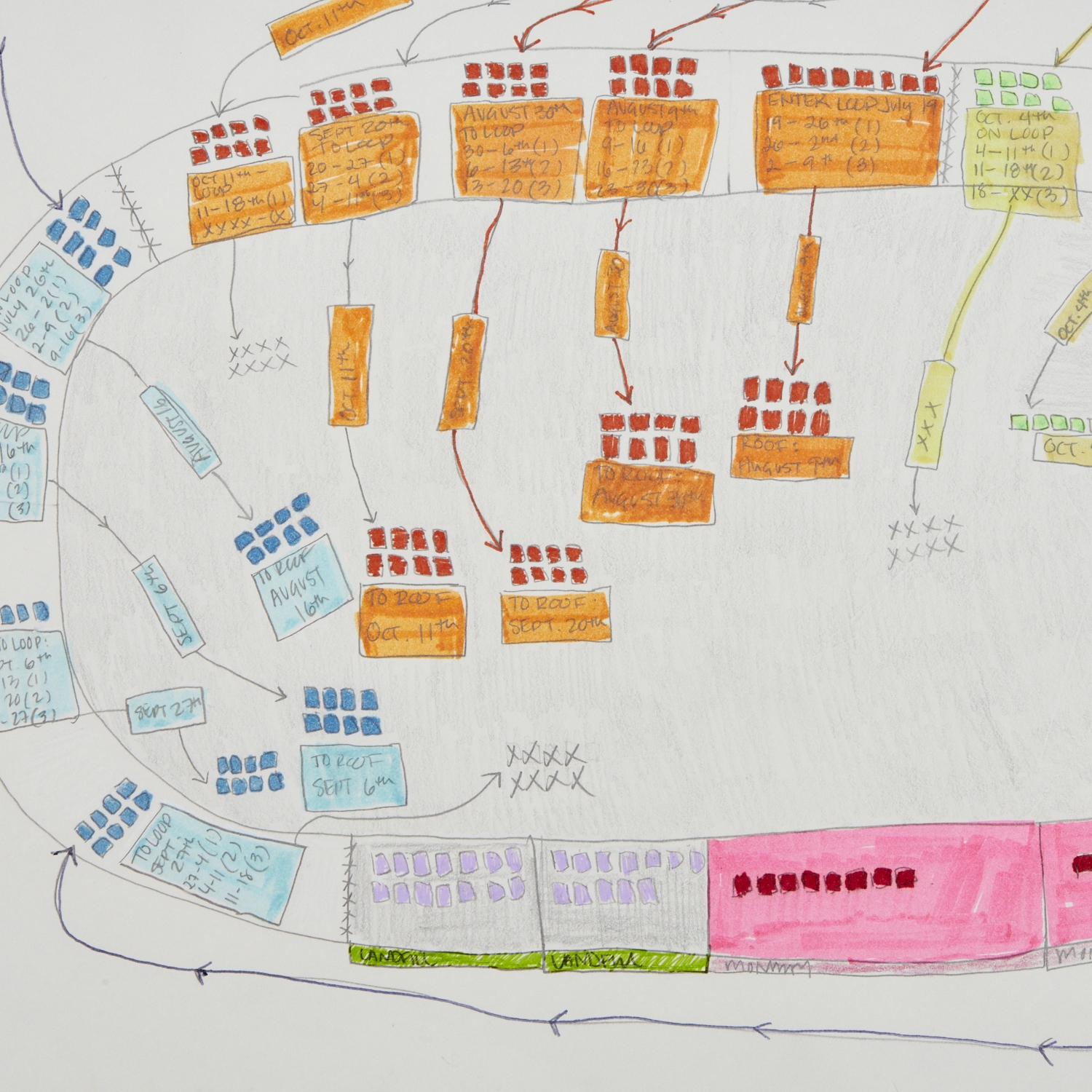 Phoebe Washburn | drawings of layout for art installation at the ...