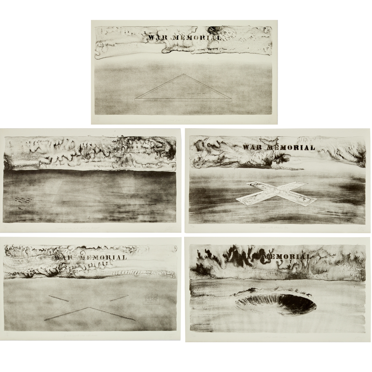 Robert Morris | Robert Morris, set of (5) lithographs, 1970 (1970 ...