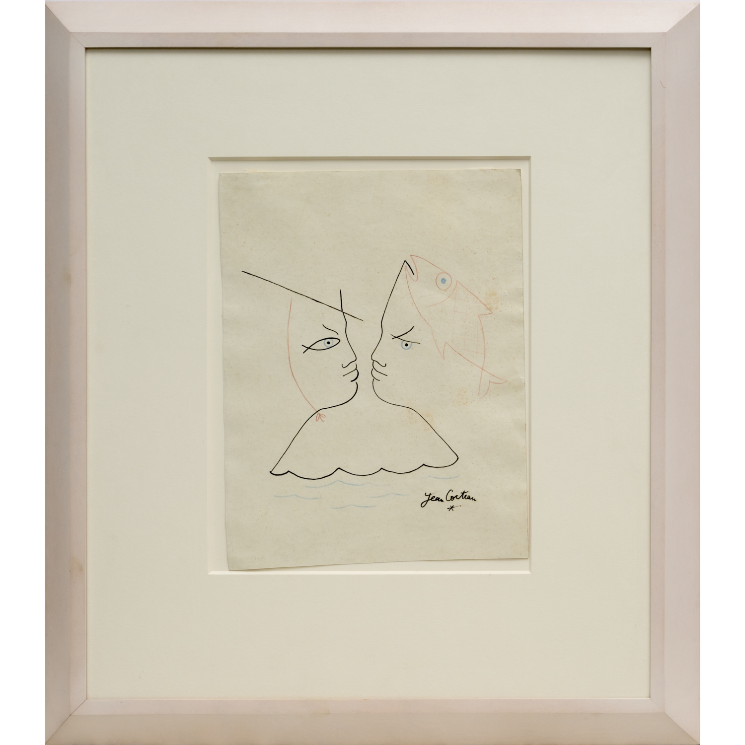 Jean Cocteau | Untitled drawing (men and fish) | MutualArt