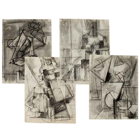 Margaret Jennings | School of Hans Hofmann, (4) charcoal drawings ...
