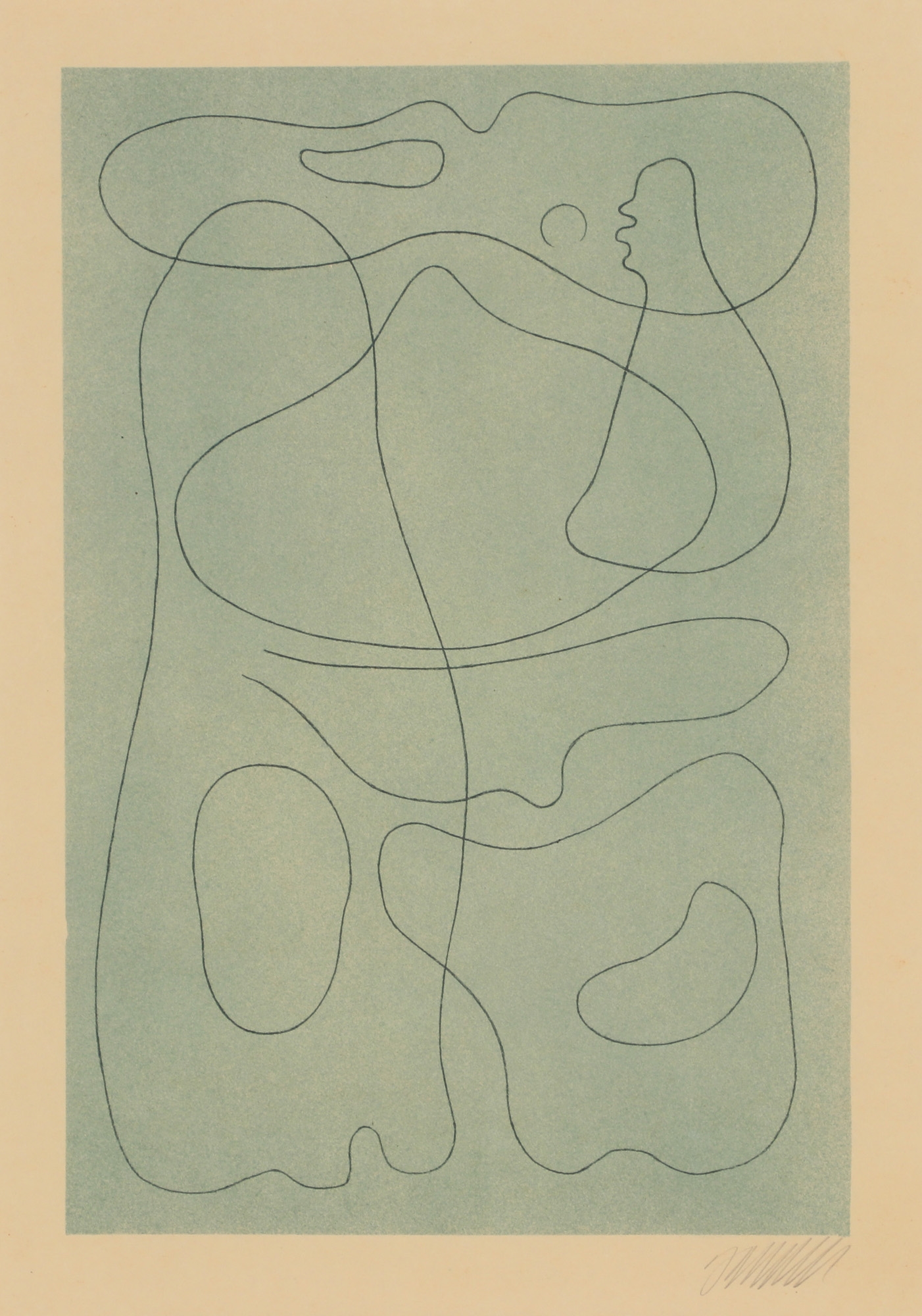 Willi Baumeister | Linien auf Blau (1936) | MutualArt