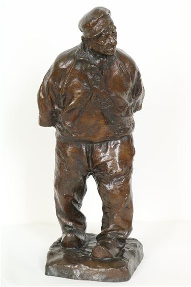 Charles Van Wijk | Figure of a walking farmer with hand on his back ...