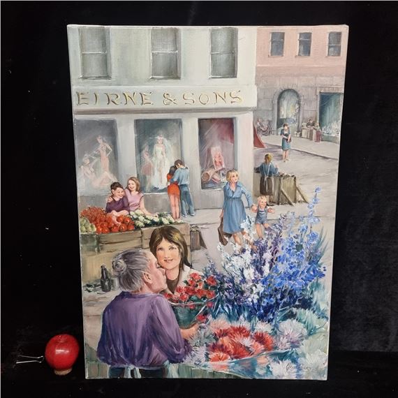 Grace Perry | Bustling urban landscape scene of a street market (2007 ...