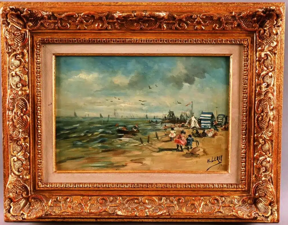 Henri Leroy | Scène de plage en été (1890) | MutualArt