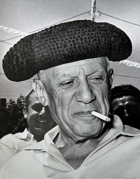André Villers | Pablo Picasso with bullfighter's hat, Vallauris, (1954 ...