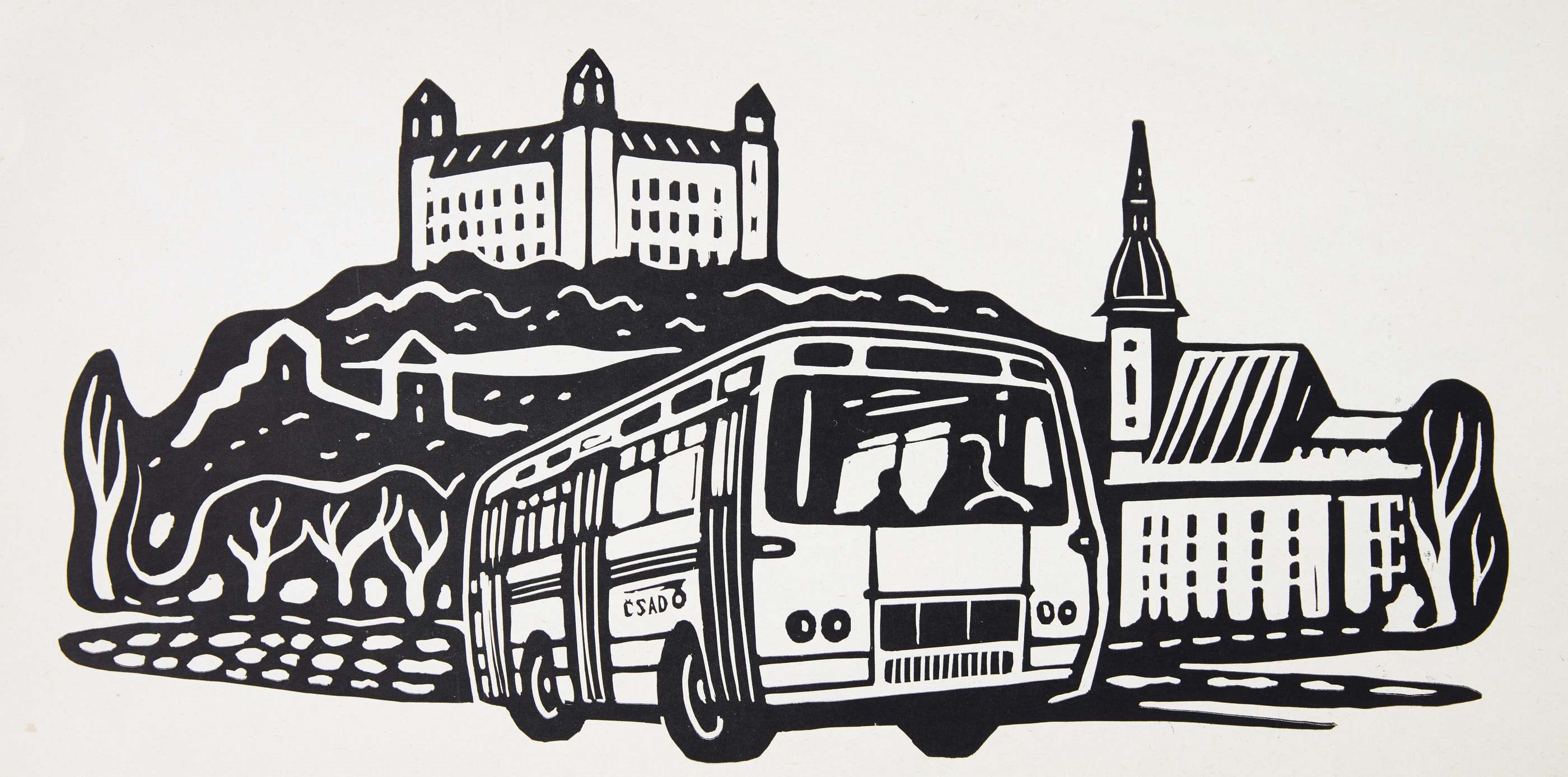 Július Koller | Autobus pod hradom | MutualArt