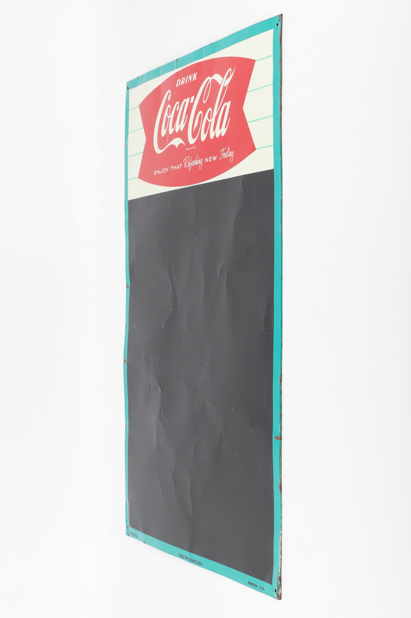 Unknown | Coca-Cola 1961 Fishtail Chalkboard (1961) | MutualArt