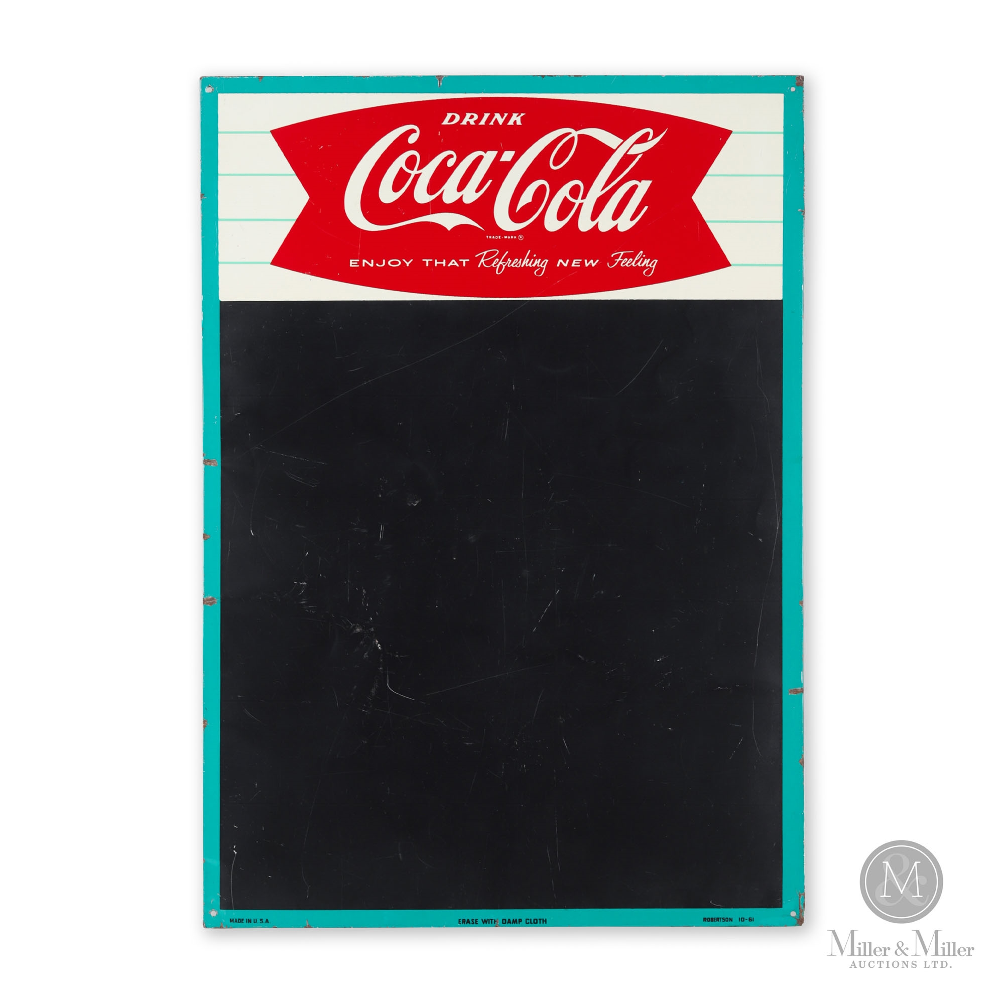 Robertson | Coca-Cola 1961 Fishtail Chalkboard (1961) | MutualArt