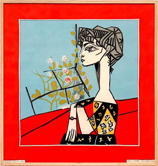 Pablo Picasso | Rare portrait de Mme Z Jacqueline Roque on, ref: Spadem ...