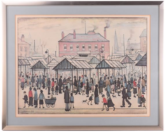 Laurence Stephen Lowry | 'Market Scene' (1887) | MutualArt