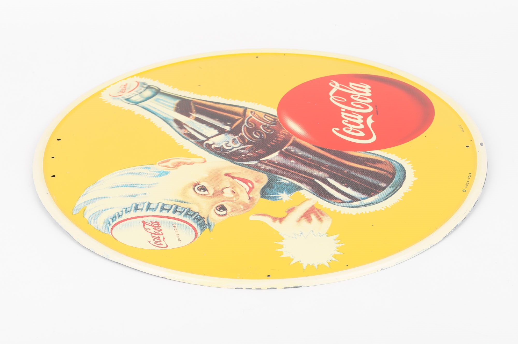 Copyright | Coca-Cola Sprite Boy Convex Sign (1940s) | MutualArt