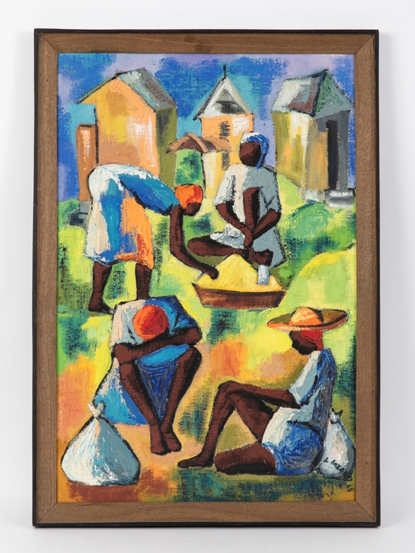 Luckner Lazard | Farbenfrohe Darstellung von vier haitianischen Frauen ...