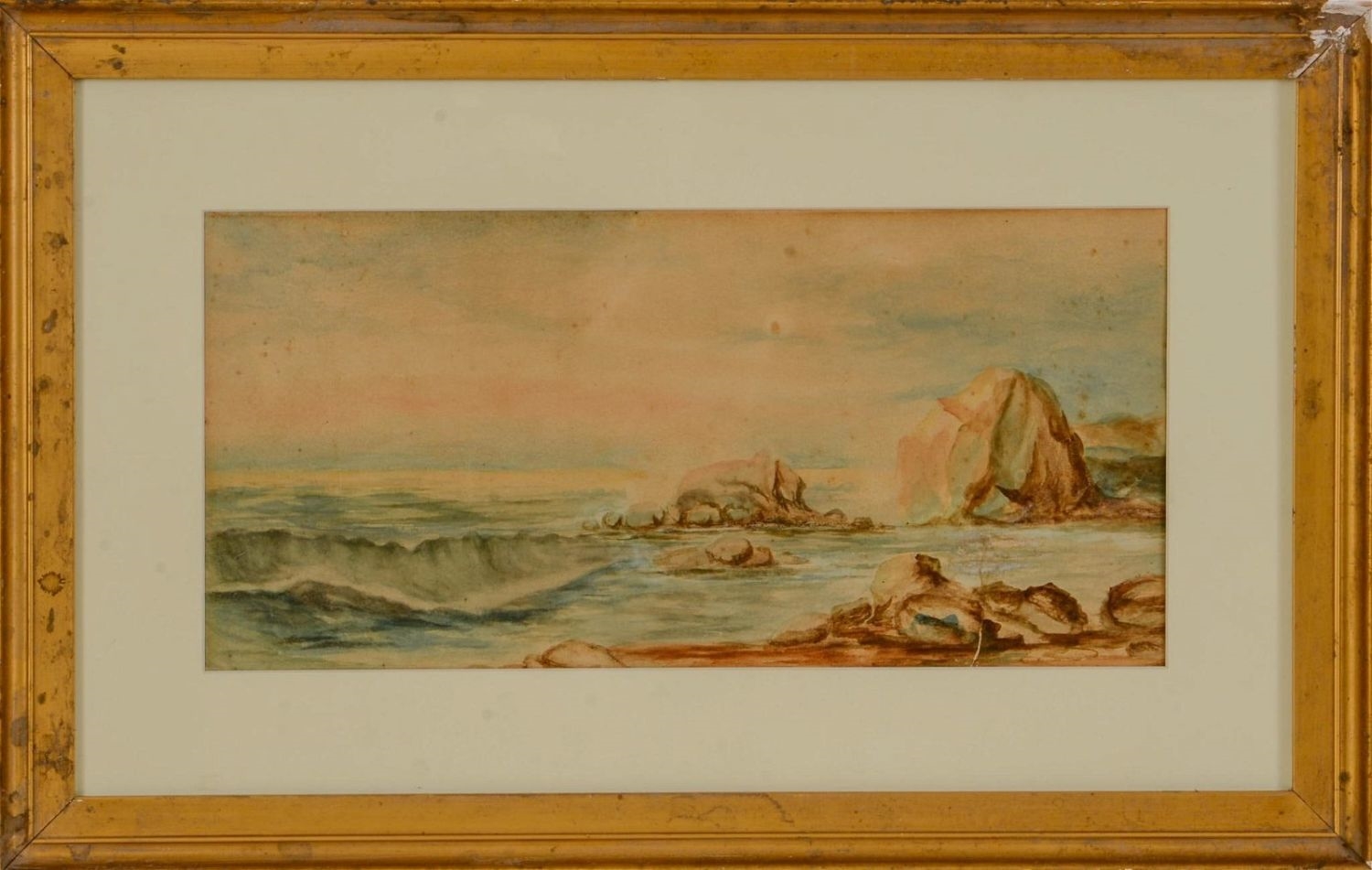 Raymond Dabb Yelland | 19th Century Watercolor of Crashing Surf, After ...