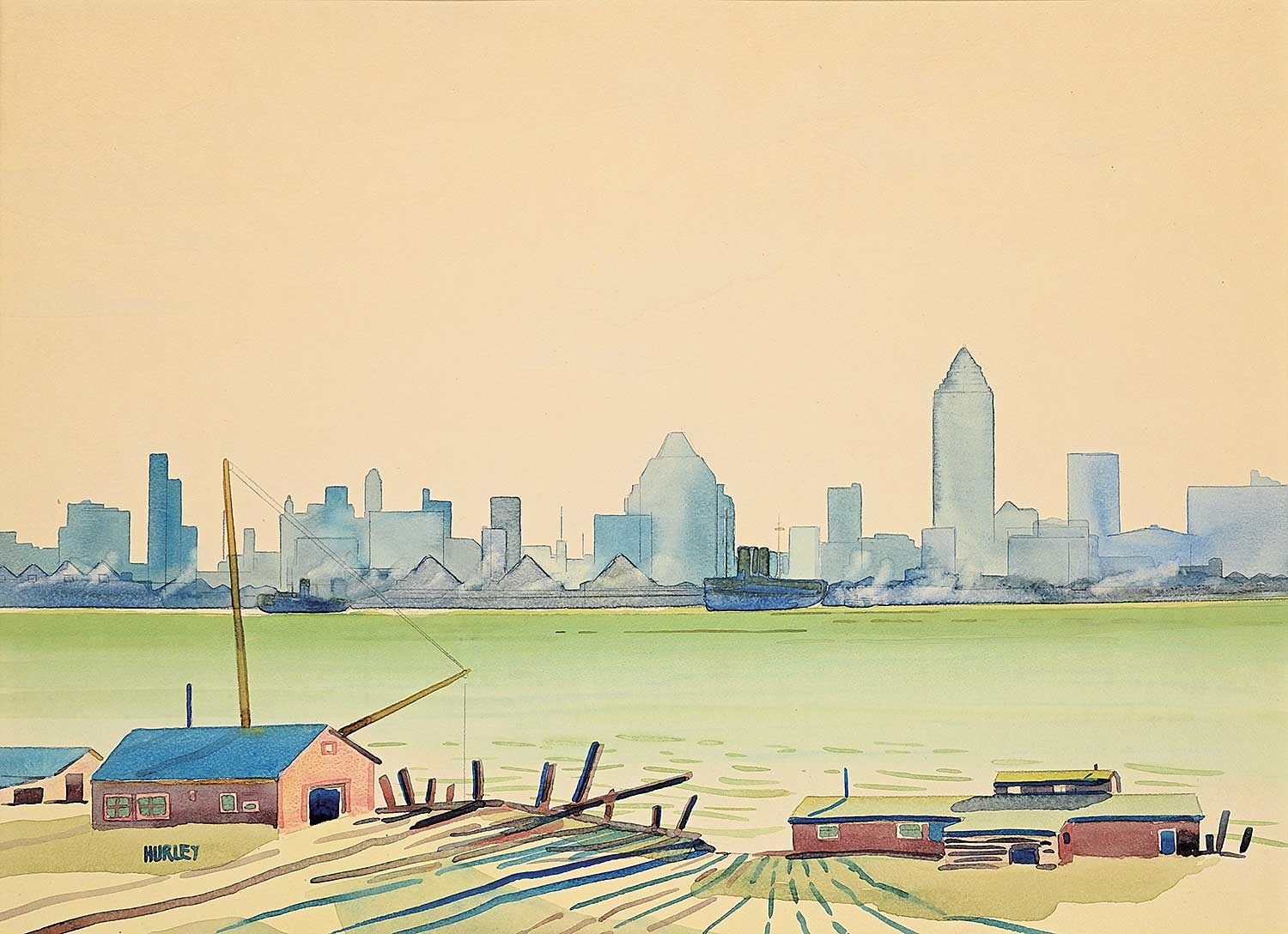 Robert Newton Hurley | Untitled - Looking Across to the City | MutualArt