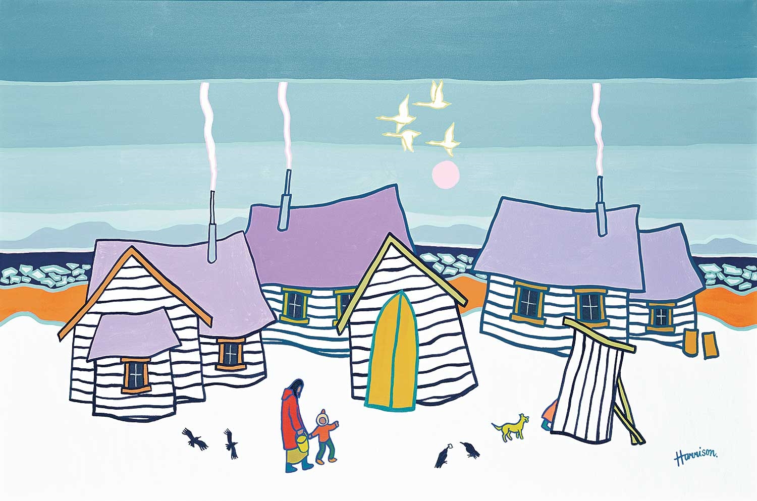 Ted Harrison | Cabin Fires (1981) | MutualArt