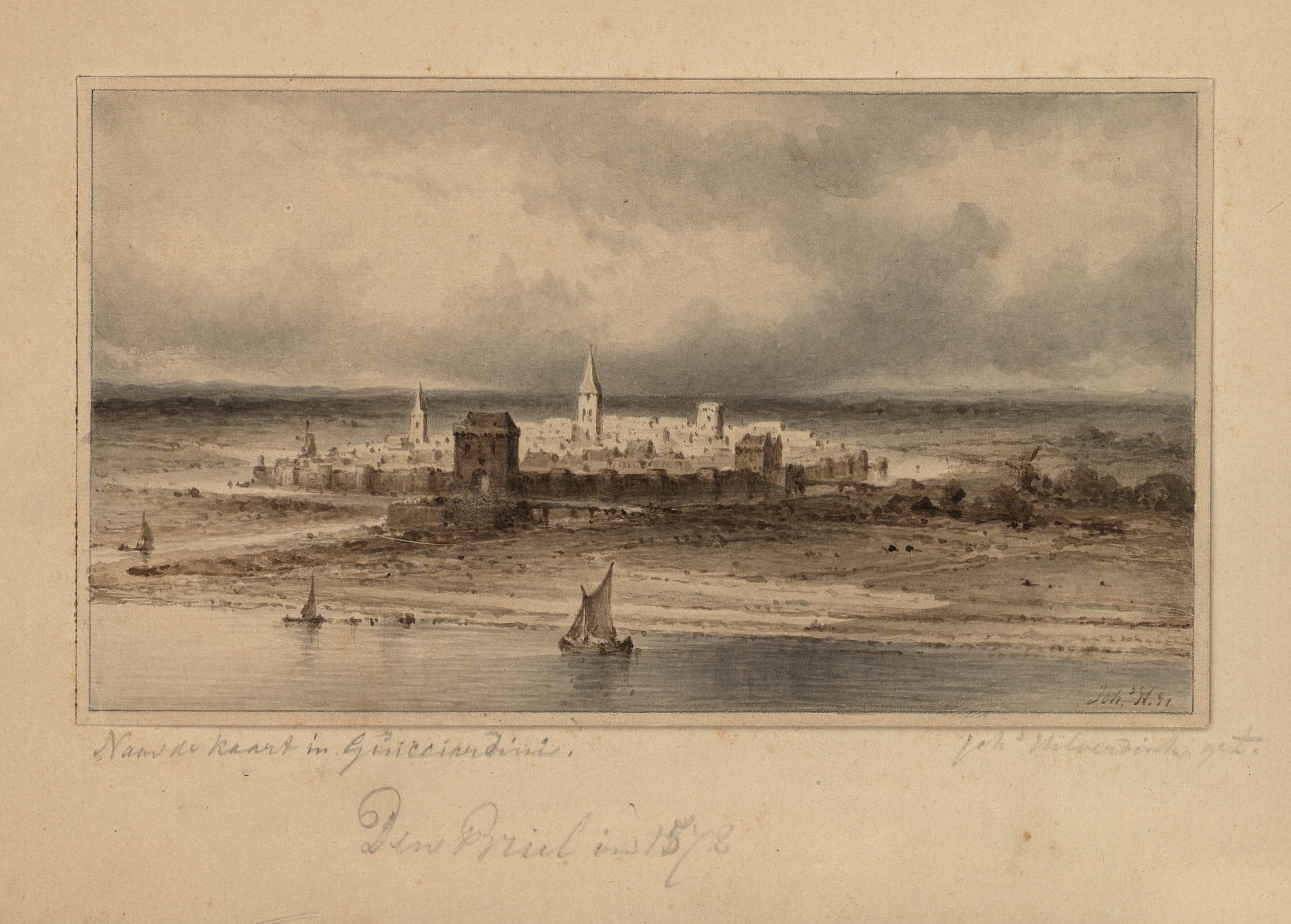 Johannes Hilverdink | Bird's eye view of Brielle | MutualArt