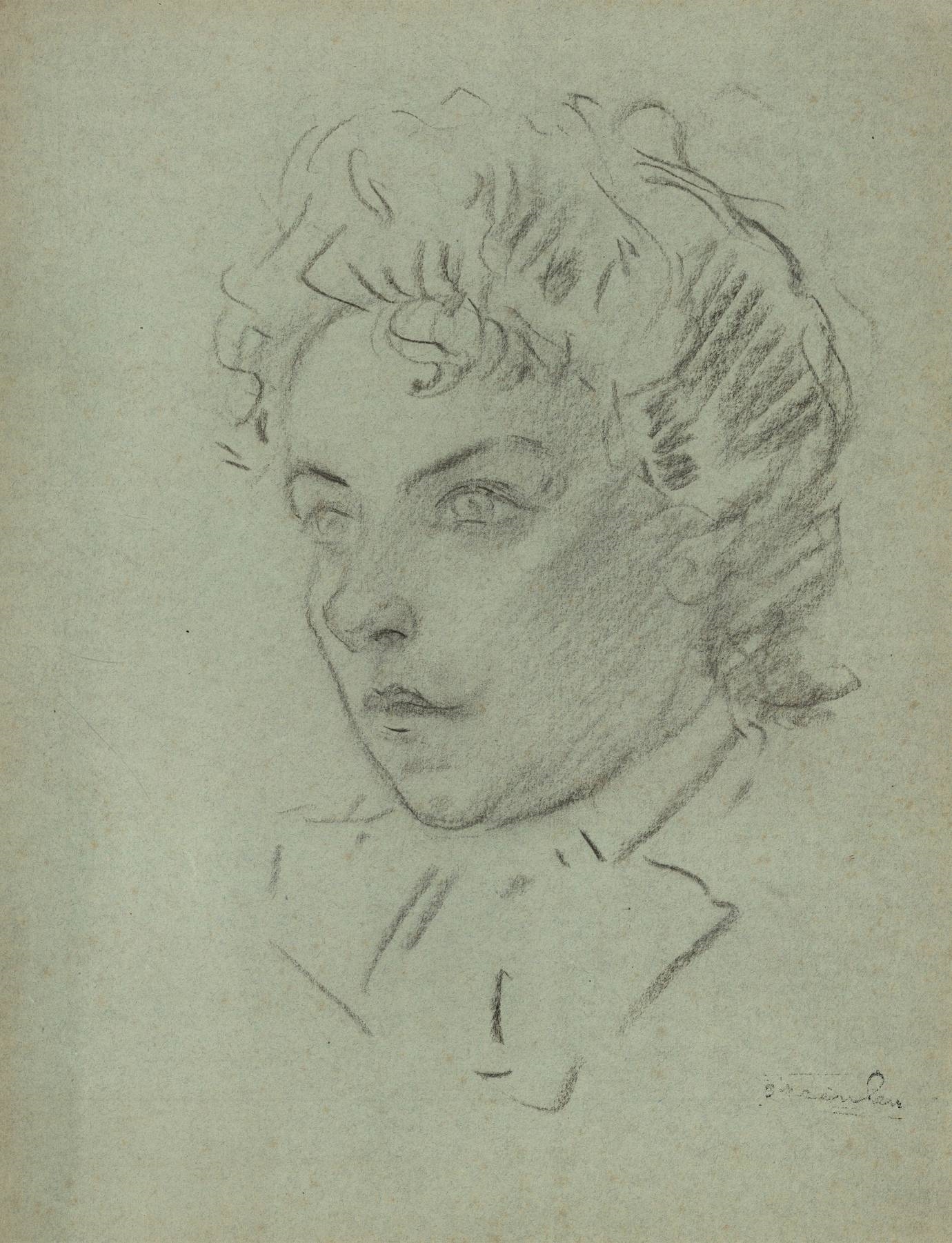 Theophile Alexandre Steinlen | Portrait en trois-quarts of a woman ...