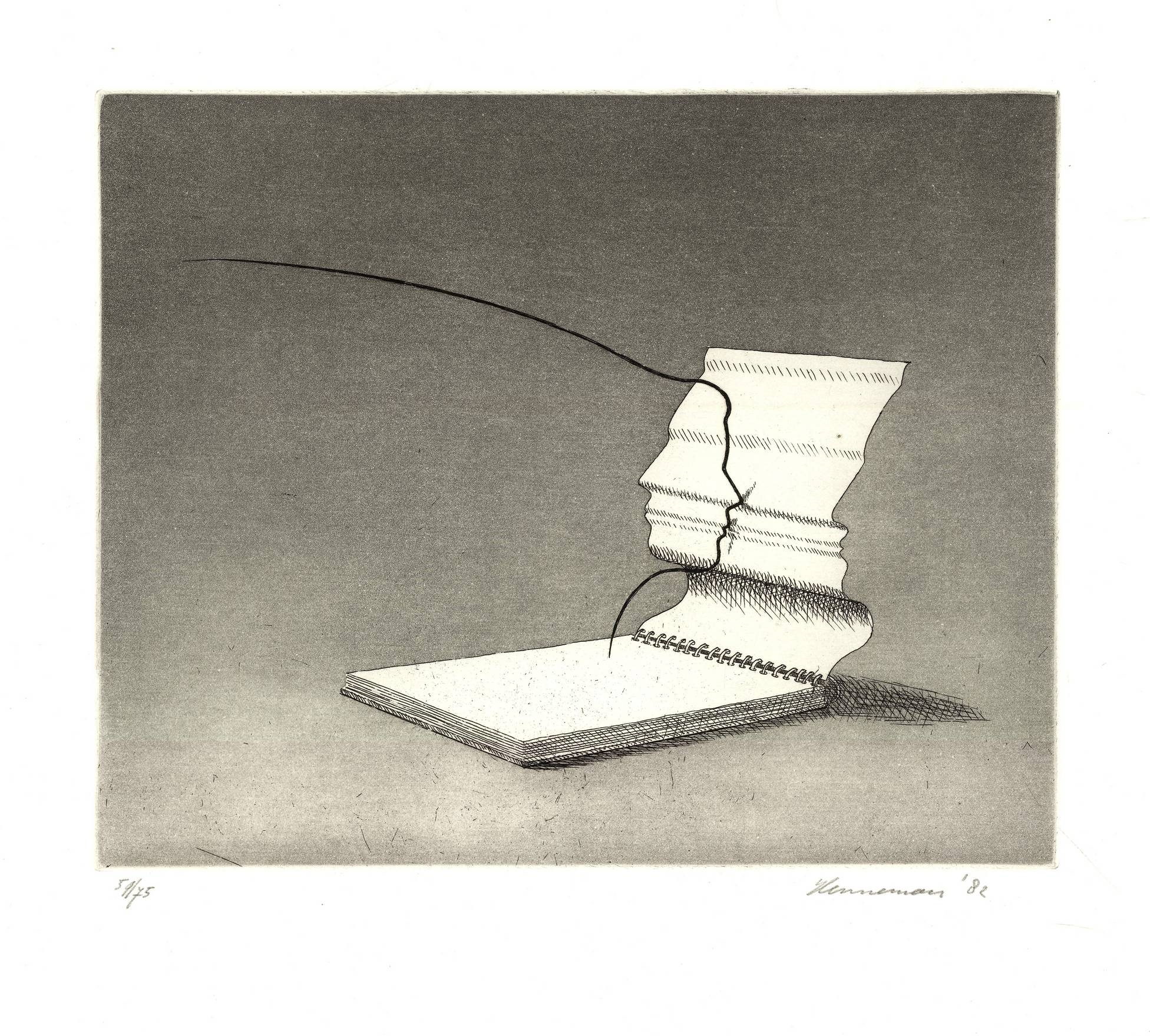 Jeroen Henneman | Drawing pad with three profile portraits | MutualArt